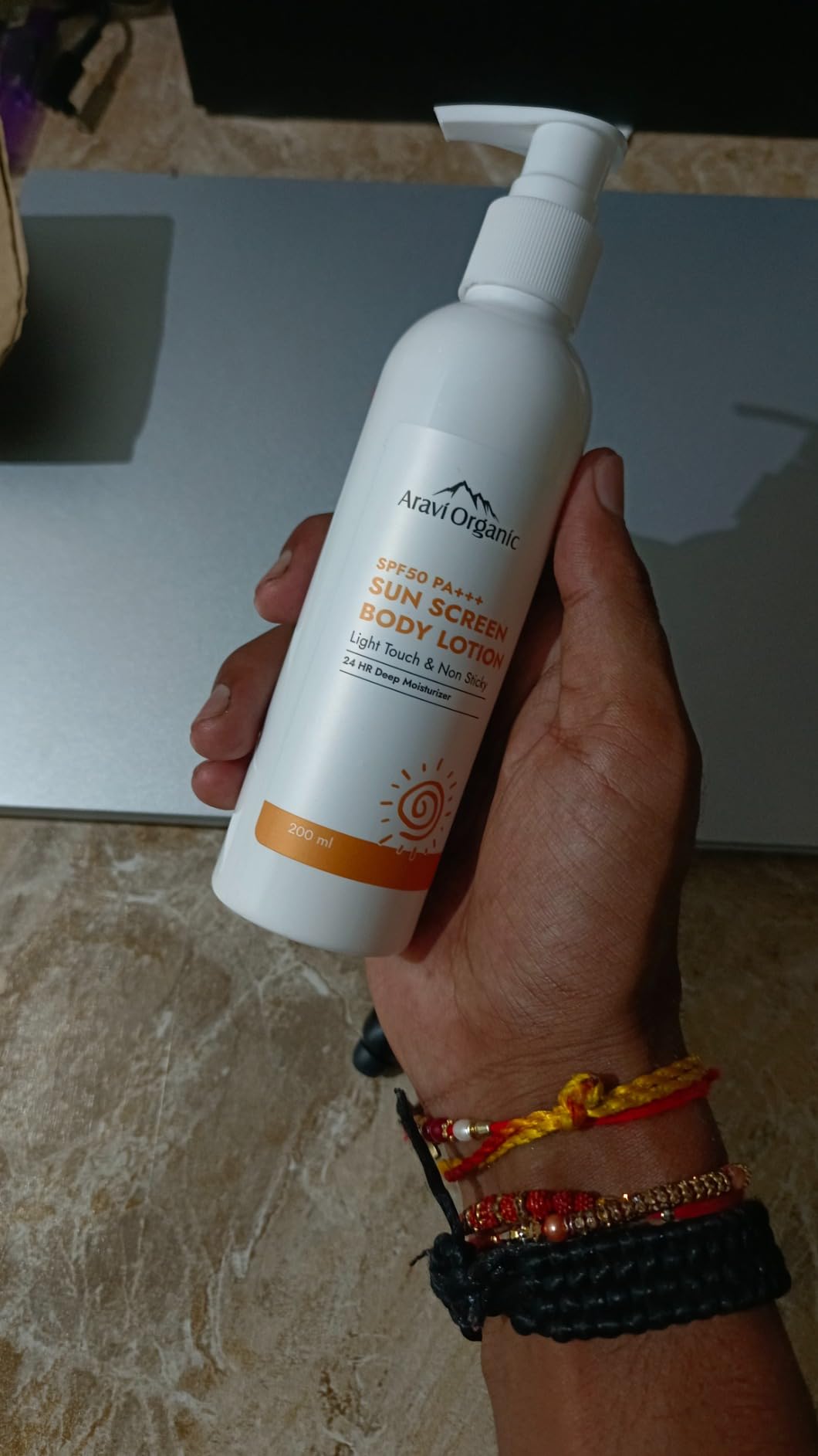 Aravi Organic SPF 50 Sunscreen Body Lotion Light with No White Cast ...