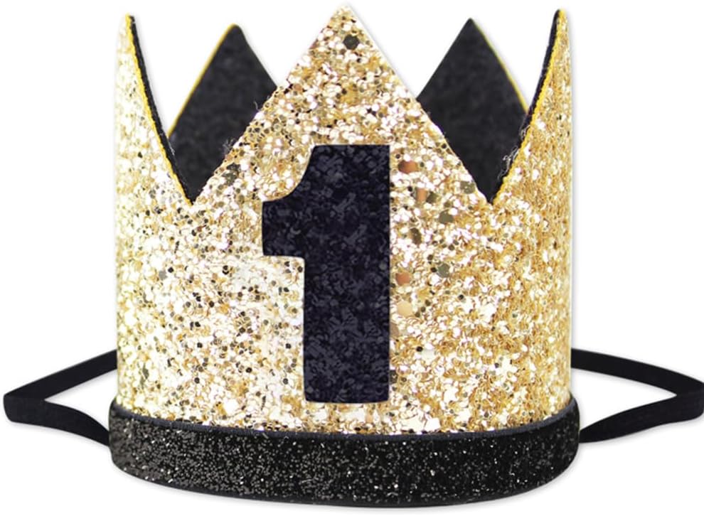 Amazon.com: Eoopoon 1st Birthday Crown Hat for Baby, Glitter Crown for ...