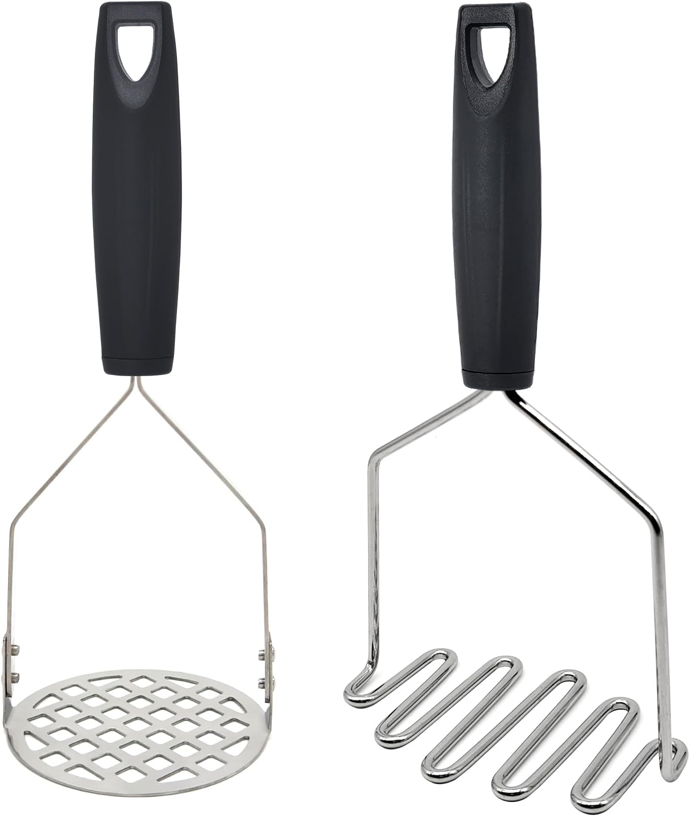 Amazon.com: 2PCS Potato Masher, OLULU Heavy Duty Stainless Steel Mashed ...