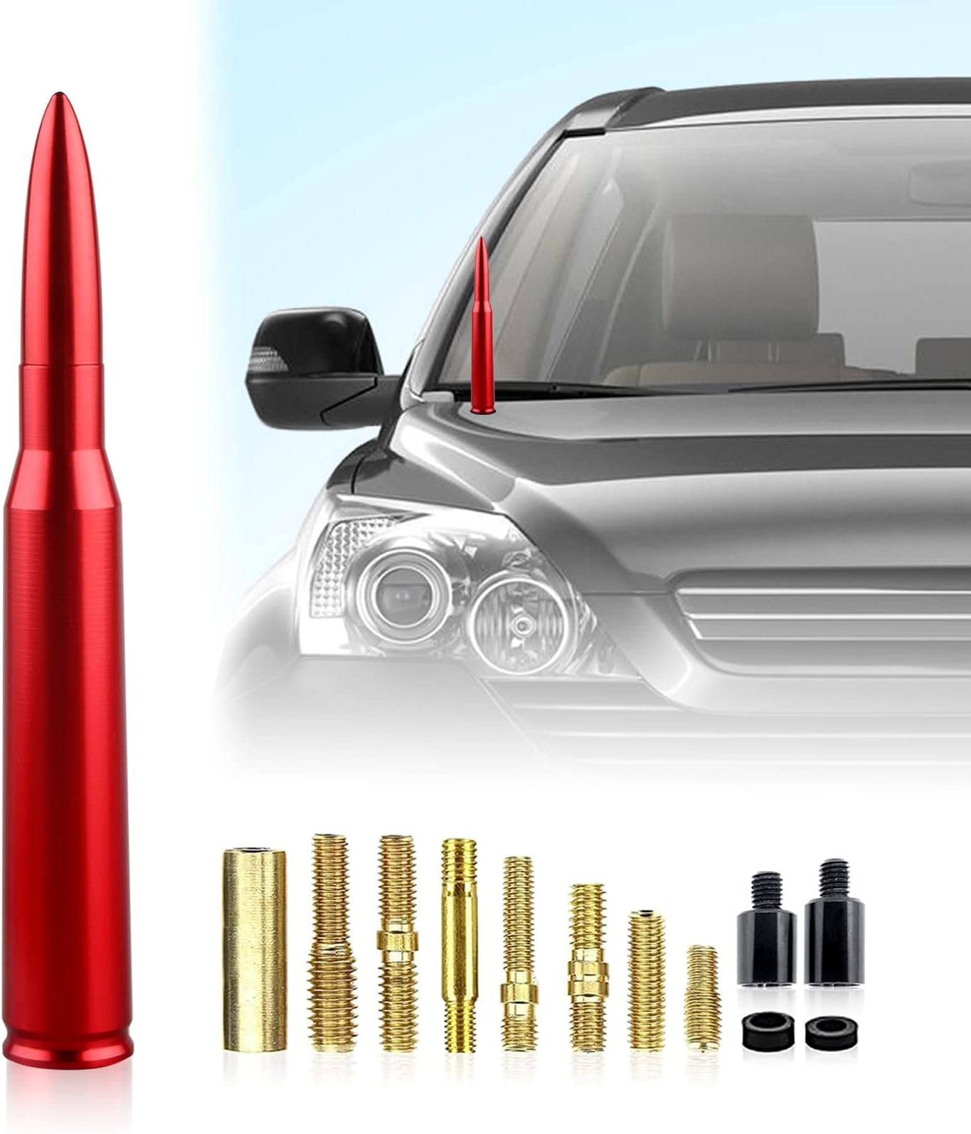 Amazon.com: Ajxn 1 PC Car Truck Bullet Antenna, Skull Design Short ...