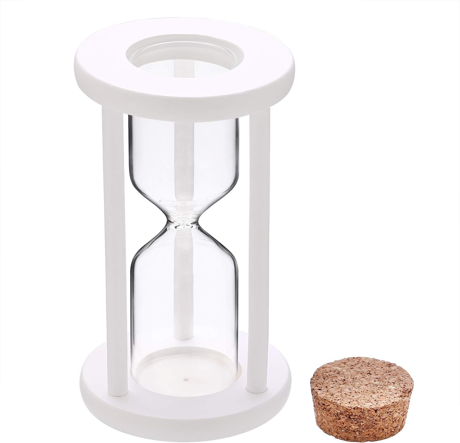 Amazon.com: Empty Hourglass Sand Timer Set:White Wood Frame Sand Watch ...