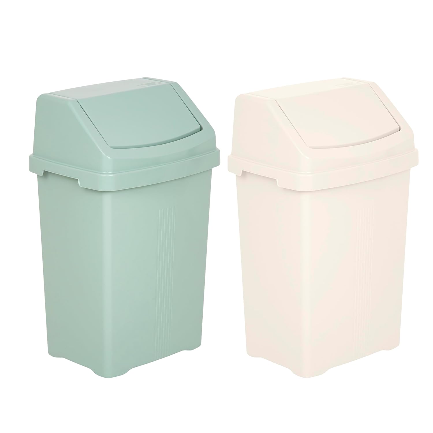 (Set of 2) 8L Litre Small Plastic Swing Bin Waste Recycle Recycling ...