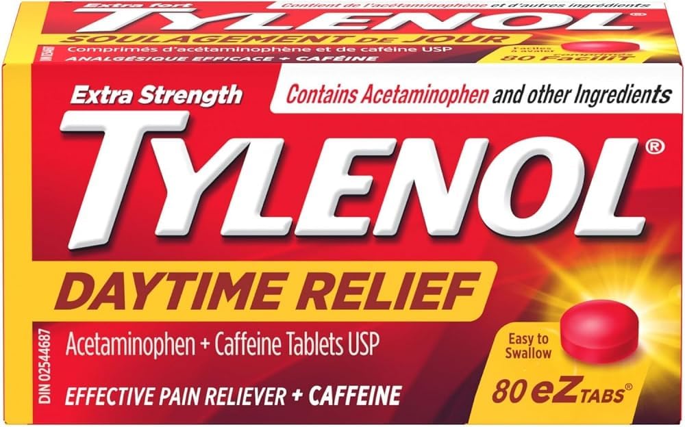 Extra Strength Tylenol Daytime Relief Tablets, 500 mg Acetaminophen ...