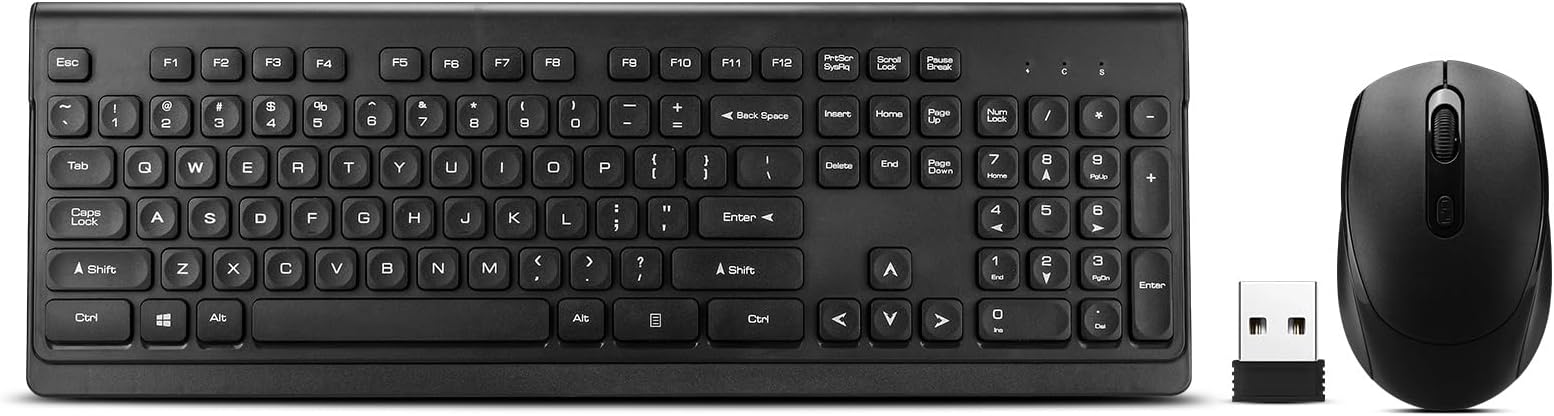 Amazon.com: Wireless Keyboard and Mouse Combo, Compact Quiet Wireless ...