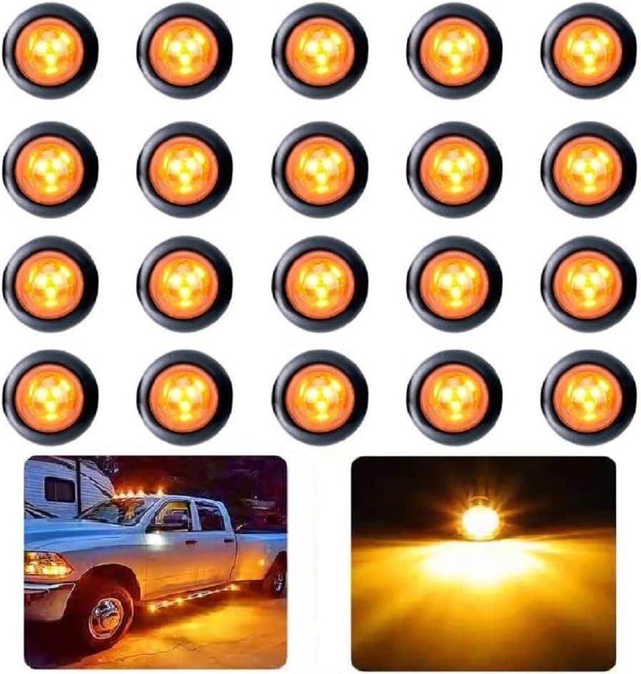 Amazon.com: 20pcs 3/4” Inch Round Amber Lights + Amber Lens. It can be ...
