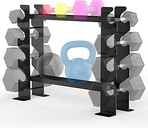 Amazon.com : JX FITNESS 2 Tier Dumbbell Rack Stand, Steel Weight Rack ...