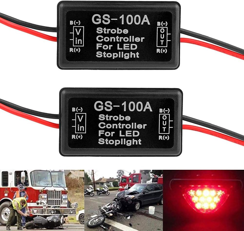 BlyilyB 12V Flash Strobe Controller Flasher Module for LED Brake Light ...