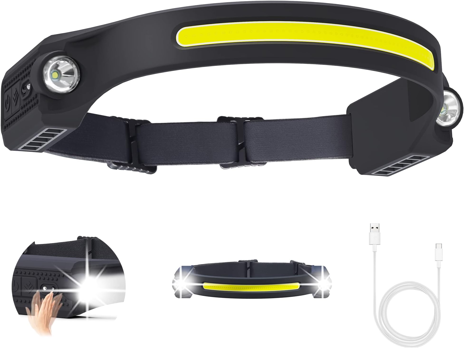 AlpsWolf LED Headlamp Rechargeable, 2 XPE LED and COB LED Head Lamp ...