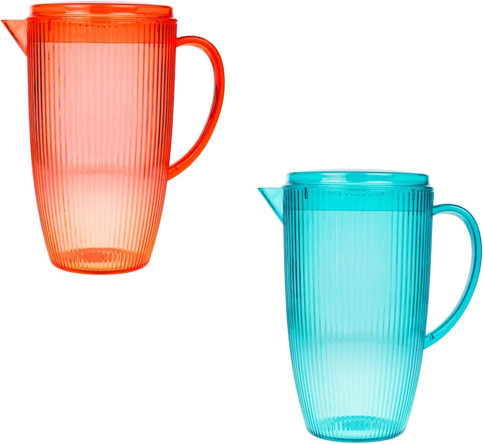 Invero Set of 2 Bright Summer Pitcher Drinking 2L Jugs with Removable ...