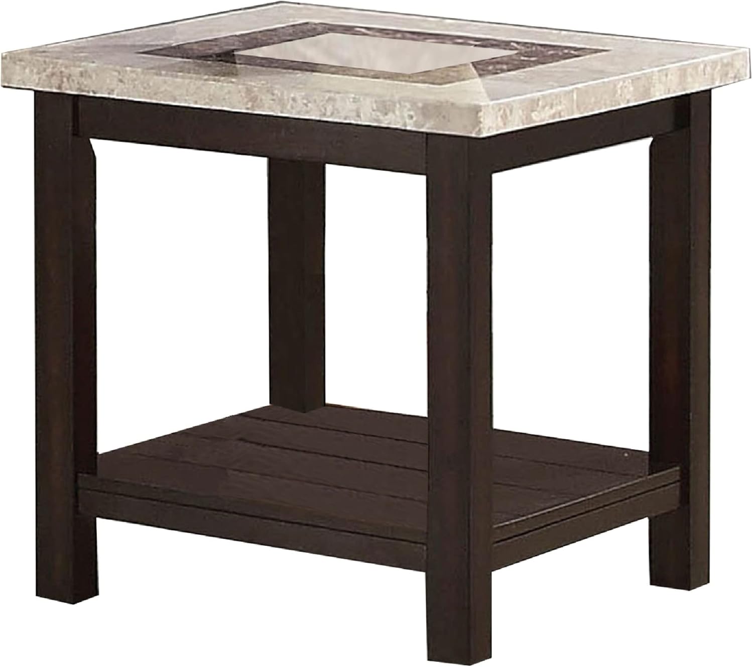 Amazon.com: Benjara, Brown Transitional End Table with Rectangular ...