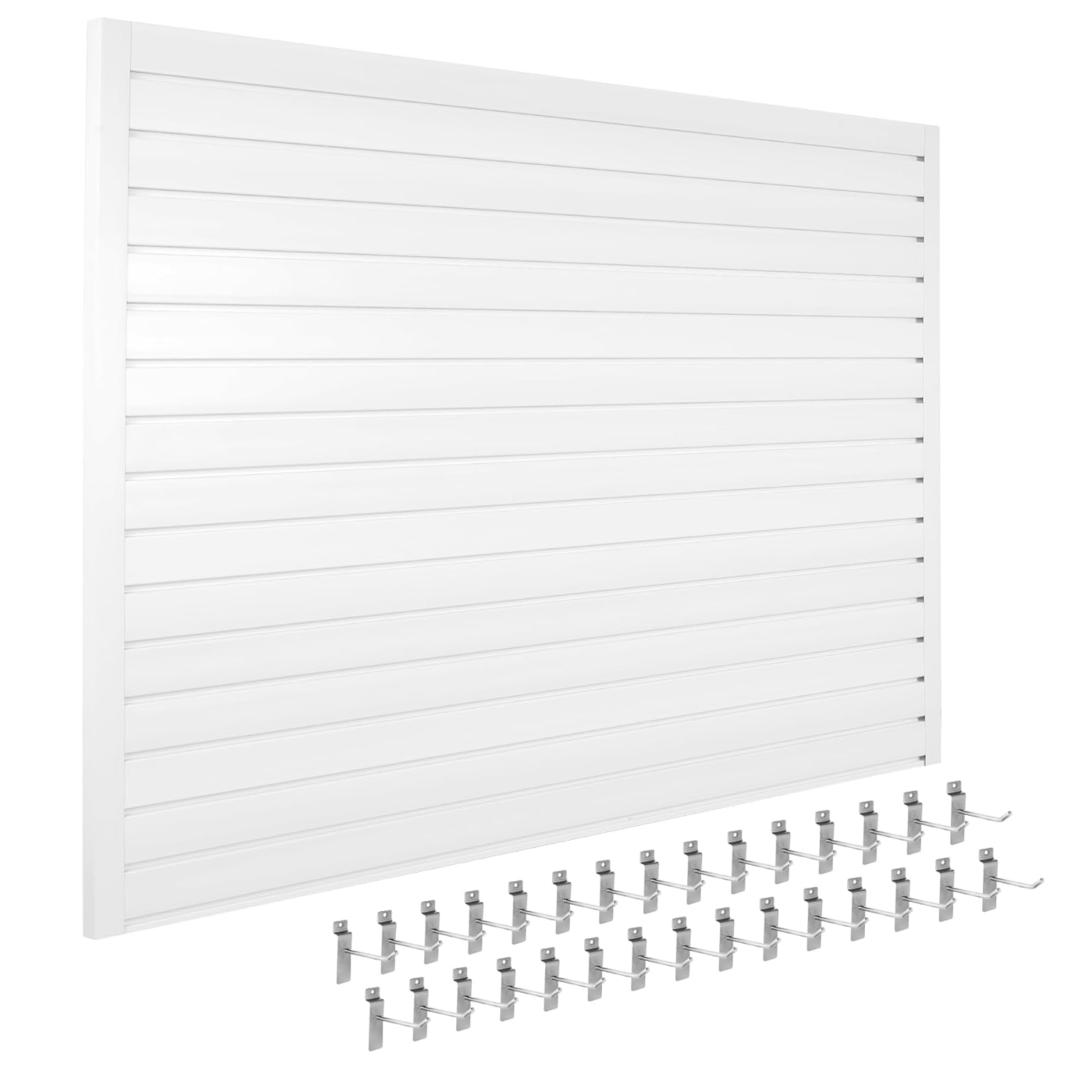 Slatwall Panel 4 FT x 4 FT, Interlocking Slat Wall Paneling Garage Wall ...