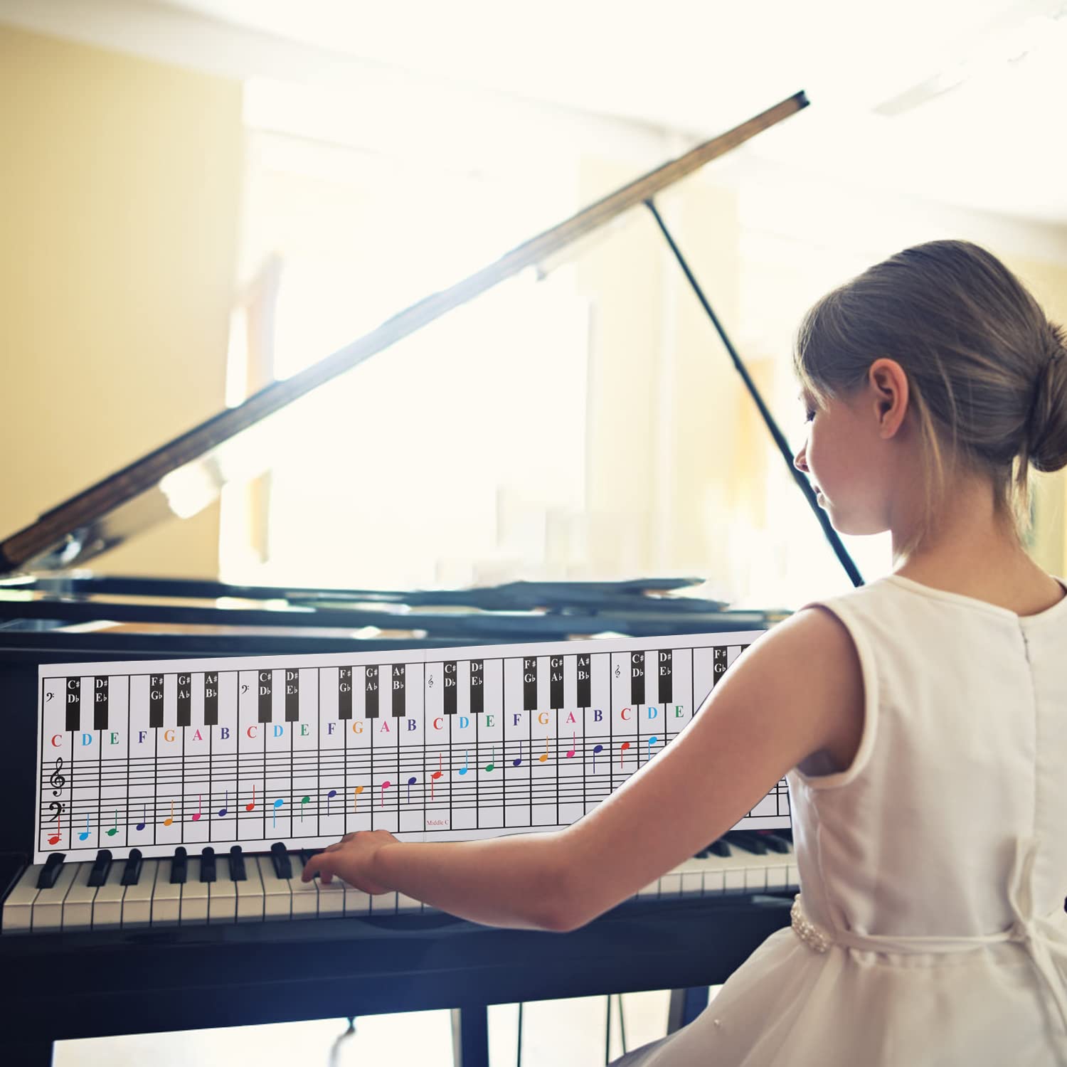 Snapklik.com : Piano And Keyboard Note Chart, Use Behind Keys Practice ...