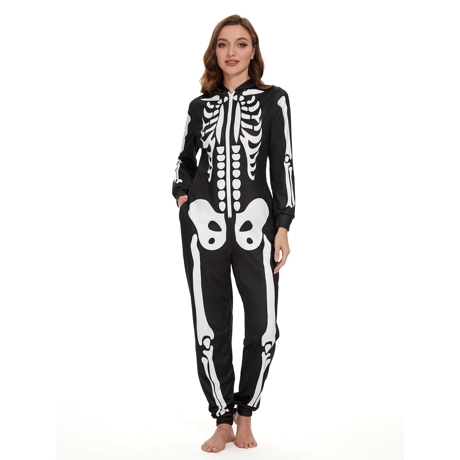 Snapklik.com : Neragron Skeleton Costume Women, Halloween Skeleton ...