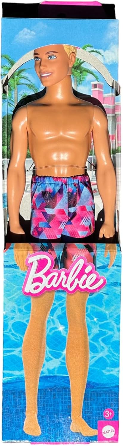 Barbie Beach Ken Doll with Blond Hair Wearing Purple Swimsuit, Barbie Pool and Beach Toys, Dolls ...