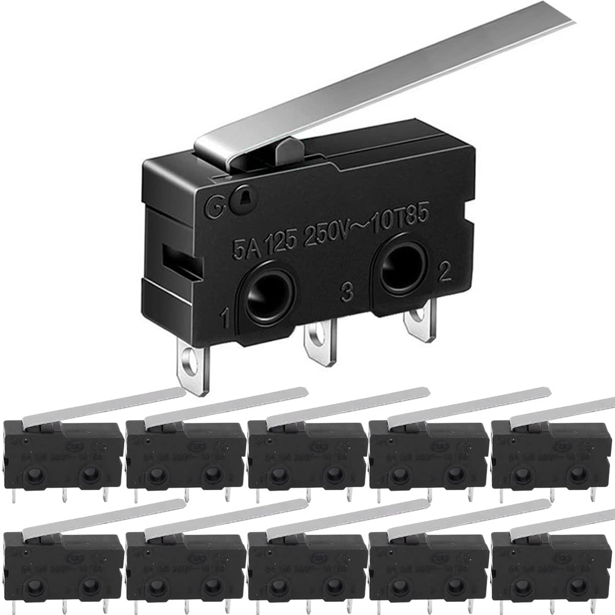 Buy Xiatiaosann Micro Switch On/Off AC 5A 125V 250V 3Pin SPDT Limit ...