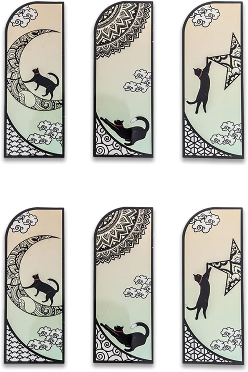 Amazon.com: DEARART Lucky Cats Bookmark Three Picture (Six pcs ...