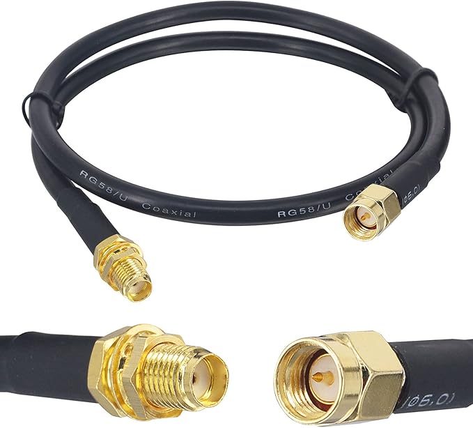 Amazon.co.jp: BOOBRIE 50CM アンテナケーブル SMA-P⇔SMA-Jコネクタ付き RG58/U (3D-FB 相当) 50Ω 無線 LAN アンテナ延長同軸ケーブル ...
