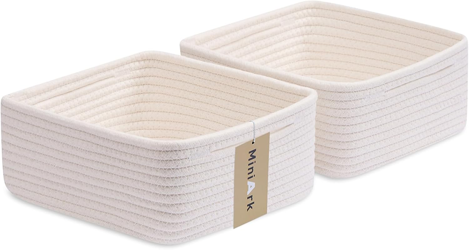 Amazon.com: MiniArk Small Square Shallow Baskets for Organizing, 9.7x9 ...