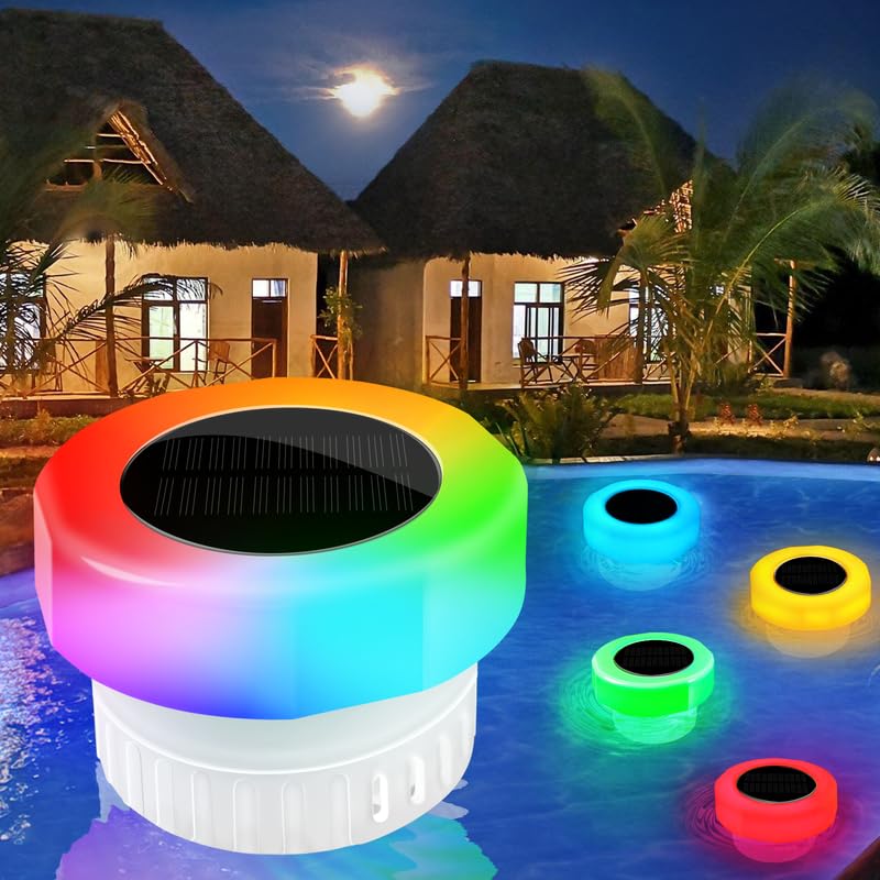 Amazon.com : Pool Chlorine Floater with Solar Light-Chemical Floating ...