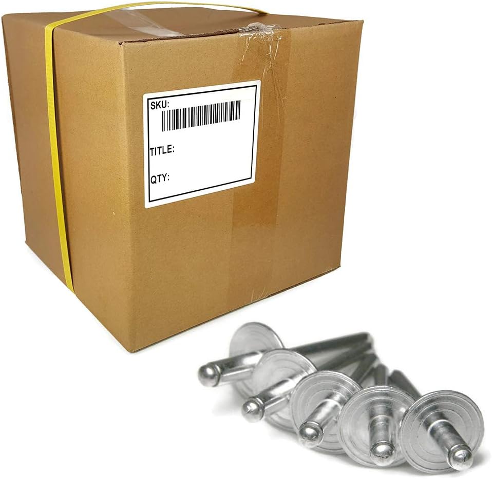 Amazon.com: Aluminum Pop Rivets Large Flange 3/16 inch Diameter (#6LF ...