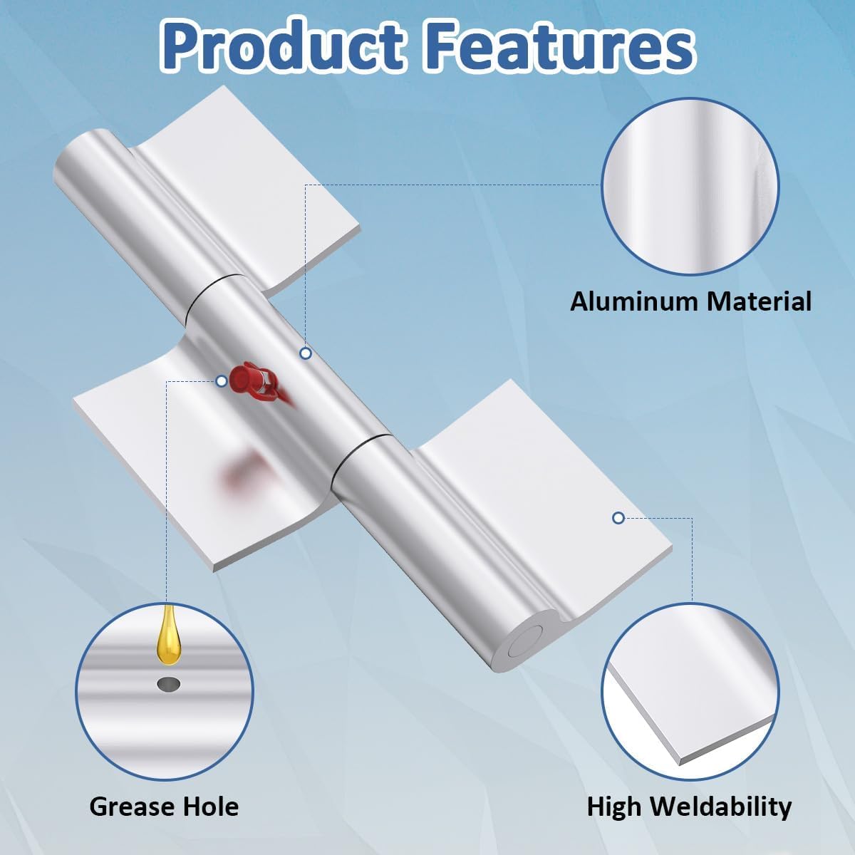 Snapklik.com : WKZO 9 Inch Aluminum Greaseable Weld On Door Hinge Ramp ...