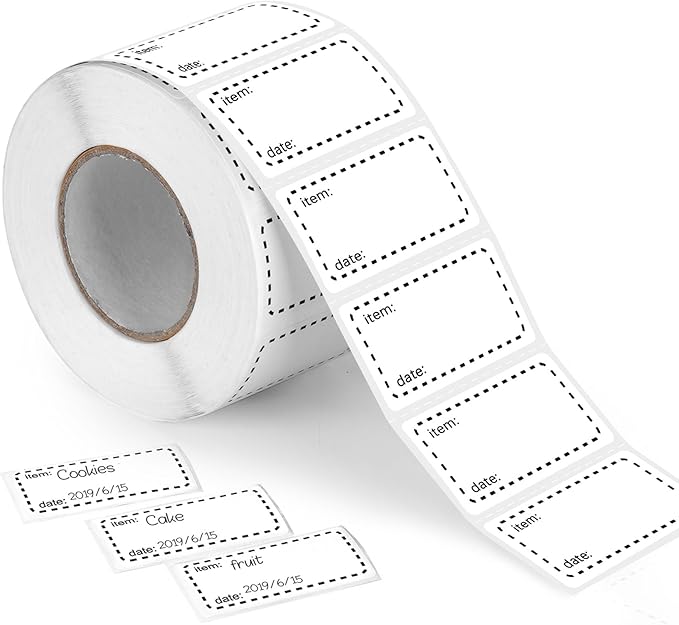 ilauke 1000 Freezer Labels, 50x25mm Food Stickers, Sticky Roll for ...