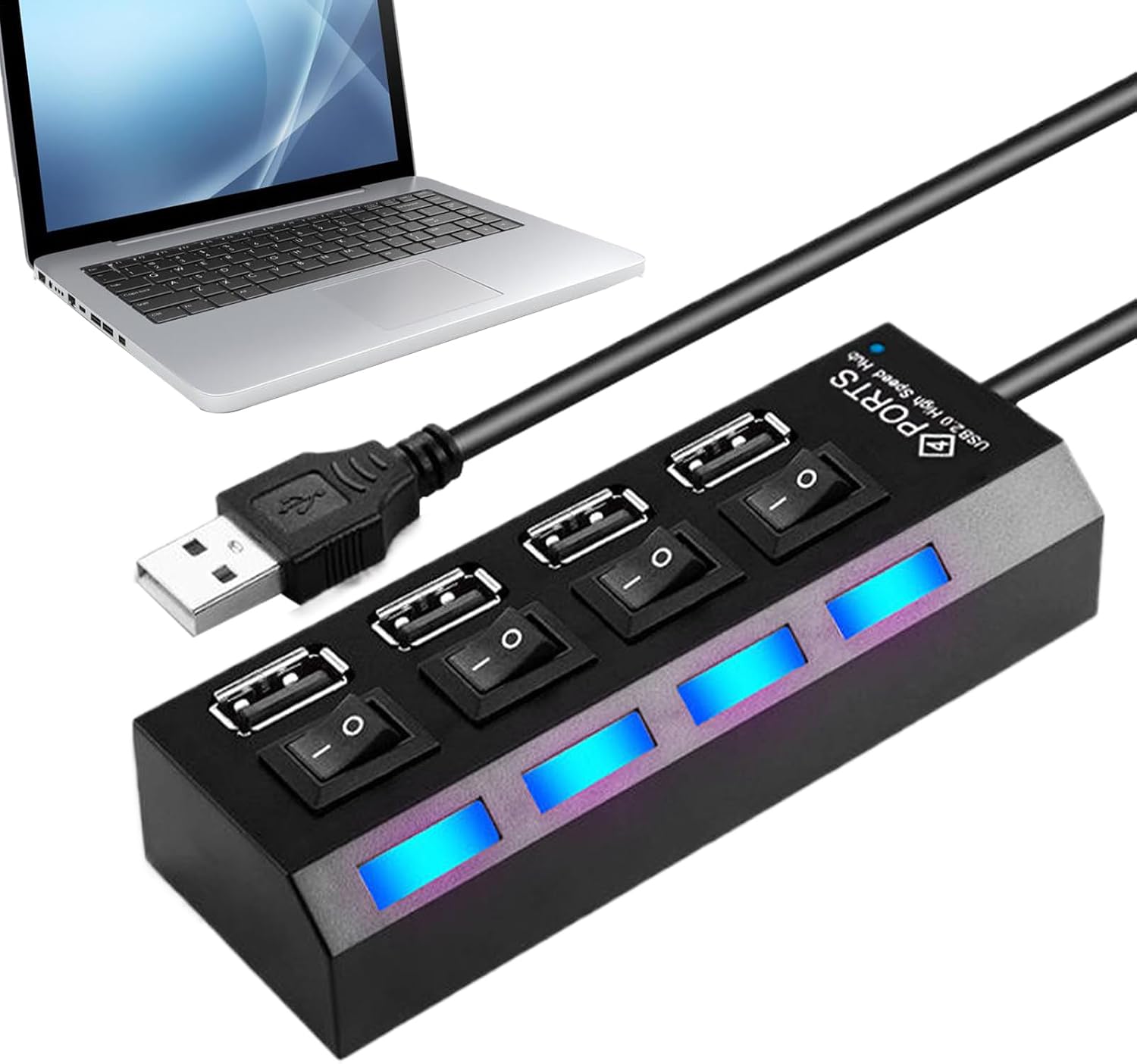 USB Hub 4/7 Ports, Multiple Port Expander, Compact Portable USB ...