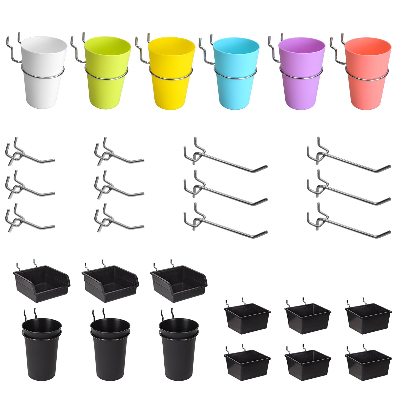 Amazon.com: 40PC Peg Board Organizer Accessories - 18 Pack Pegboard ...