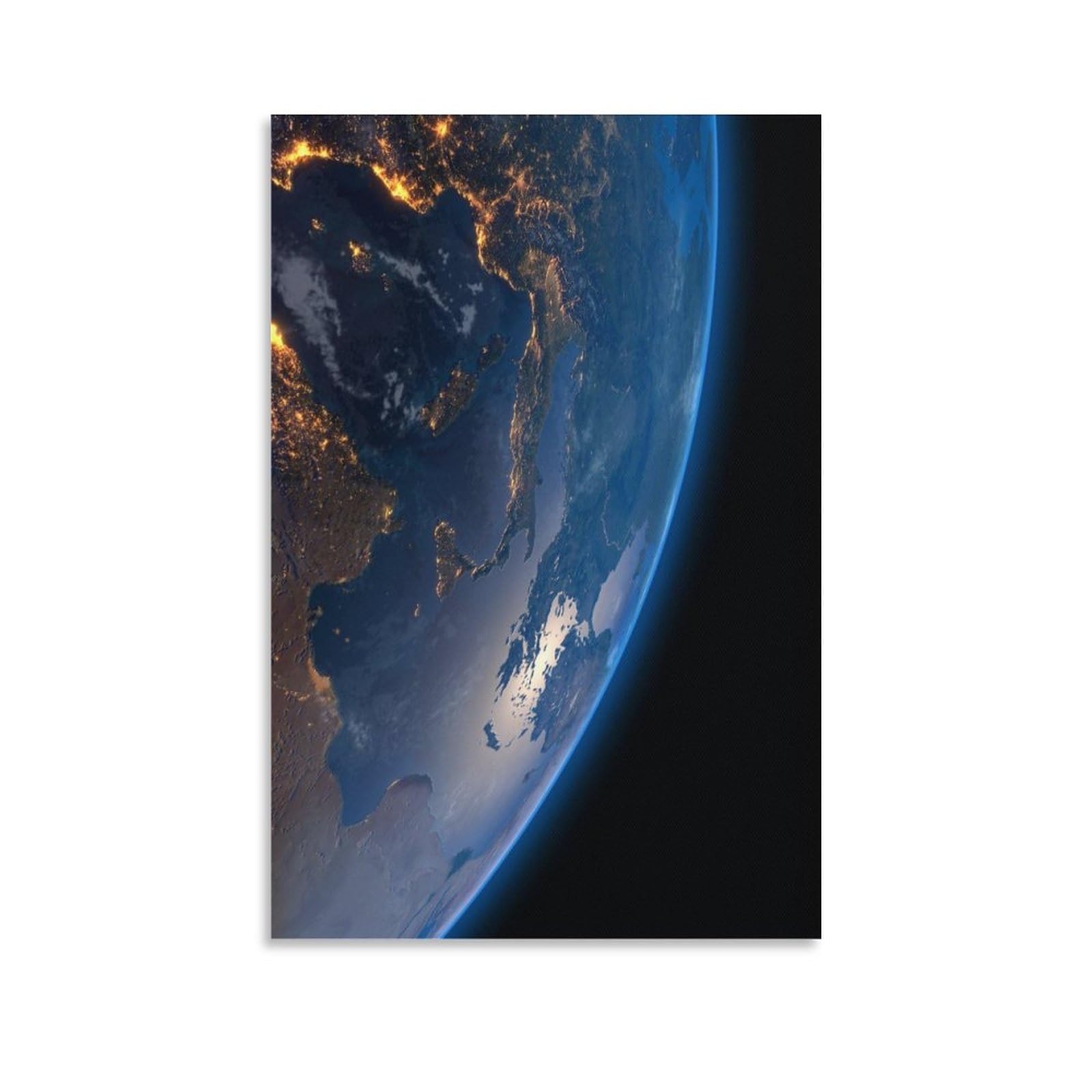 Amazon.co.jp: 絵画 宇宙の中の地球インテリア 絵画 輝く地球アートパネル 壁の絵 ポスター 壁掛け ソファの背景絵画 玄関 ...