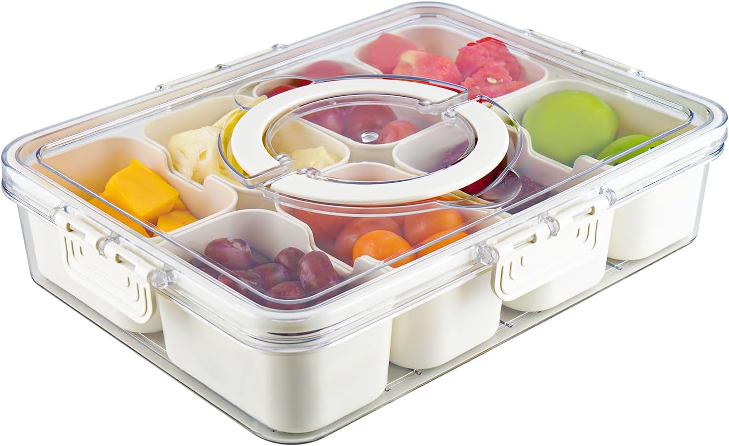 Amazon.com: Divided Serving Tray with Lid and Handle,Snackle Box ...