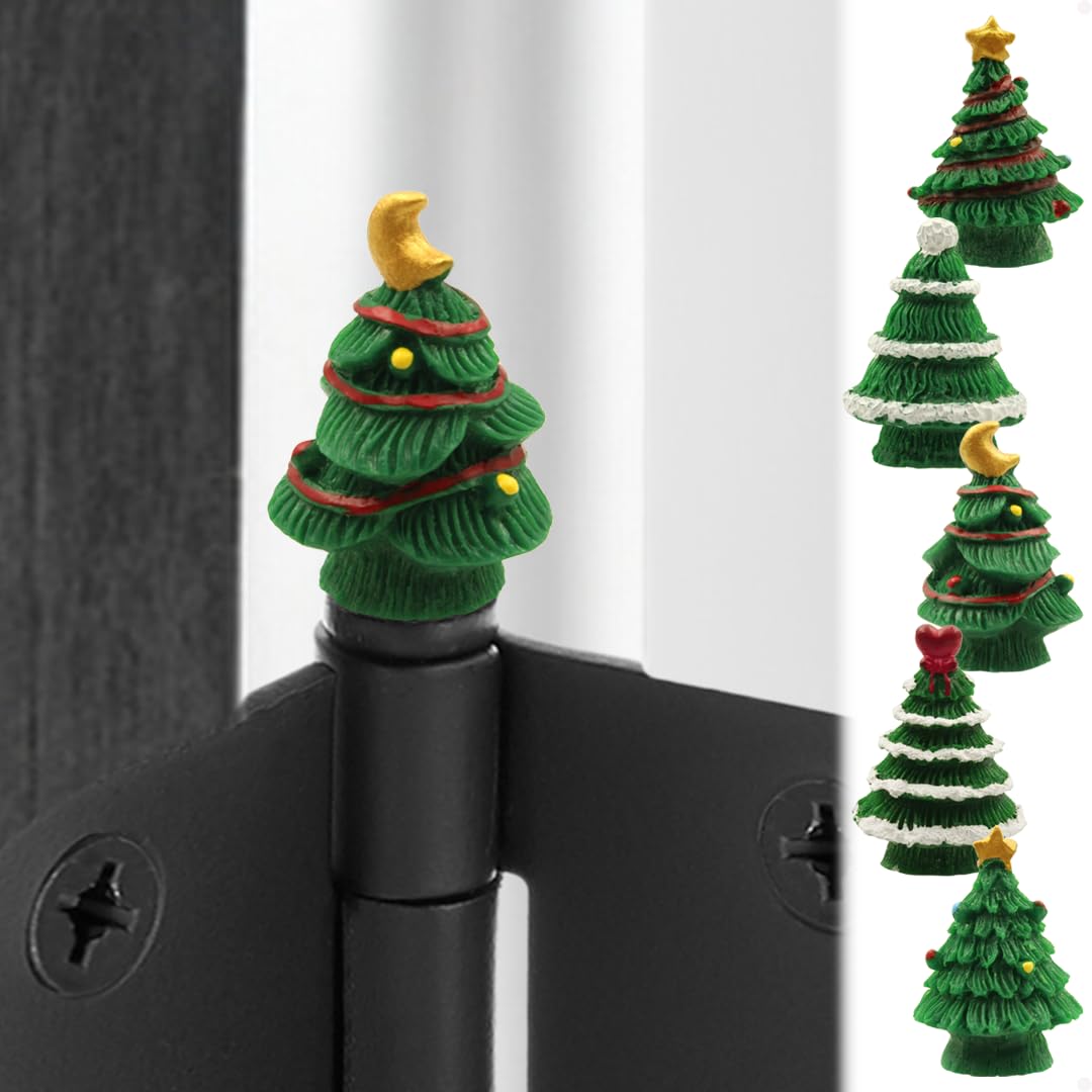 Amazon.com: Christmas Tree Hinge Heads Decorative Topper Set of 5 ...