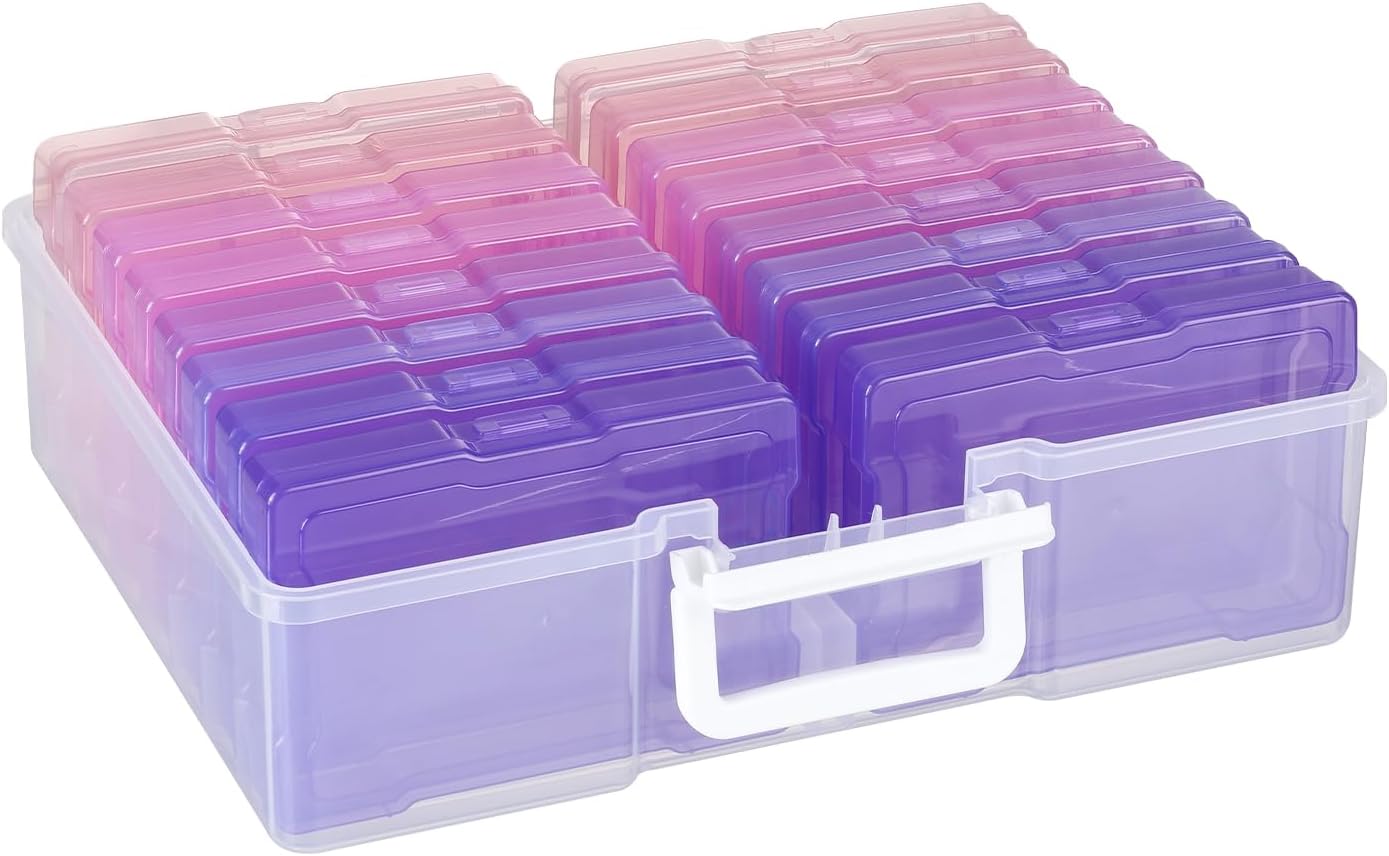 Amazon.com: Rainbow Plastic Photo & Craft Keeper Box by Simply Tidy ...