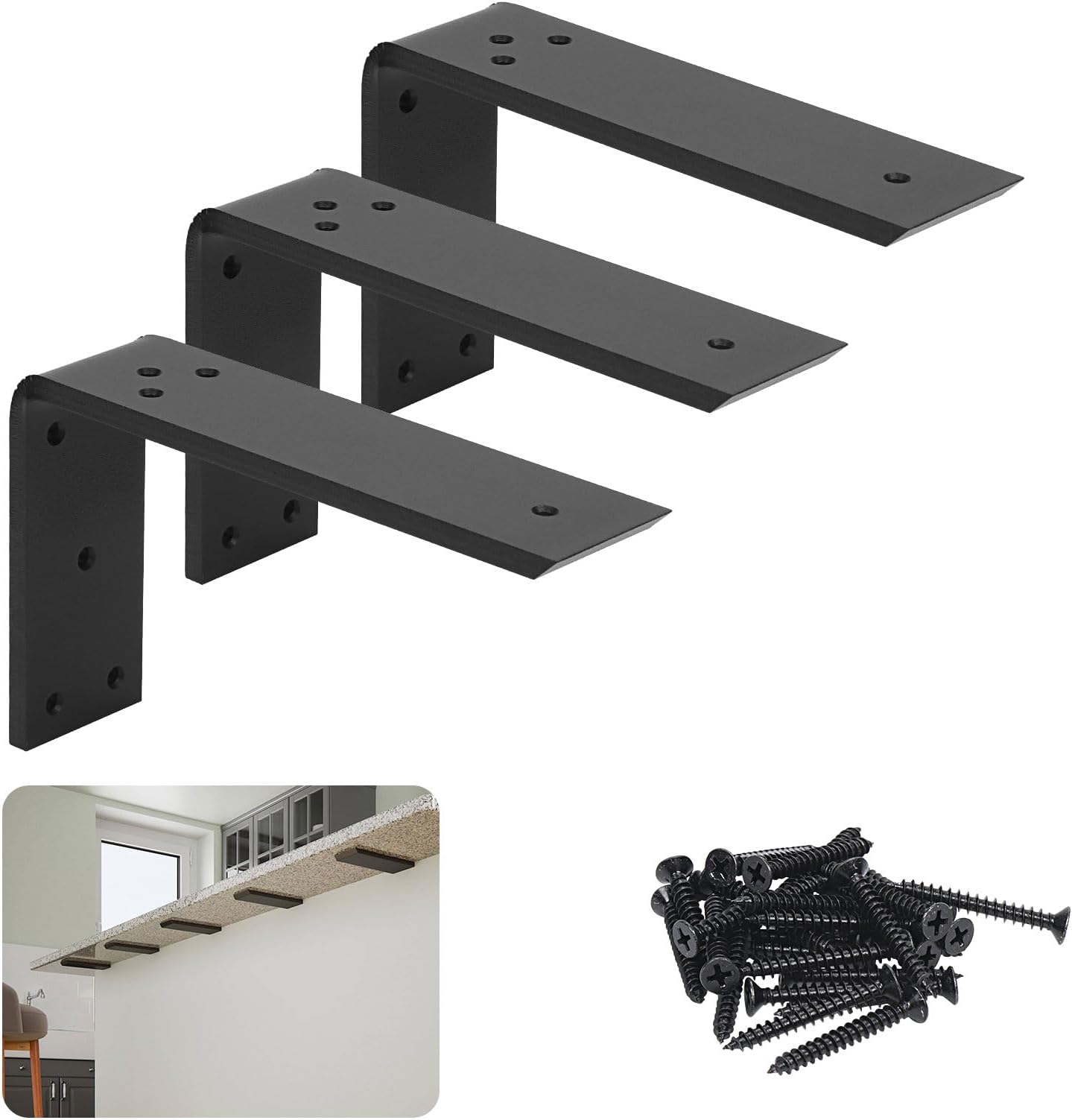 Amazon.com: Solid Heavy Duty Steel Countertop Support Bracket, 1 Count ...