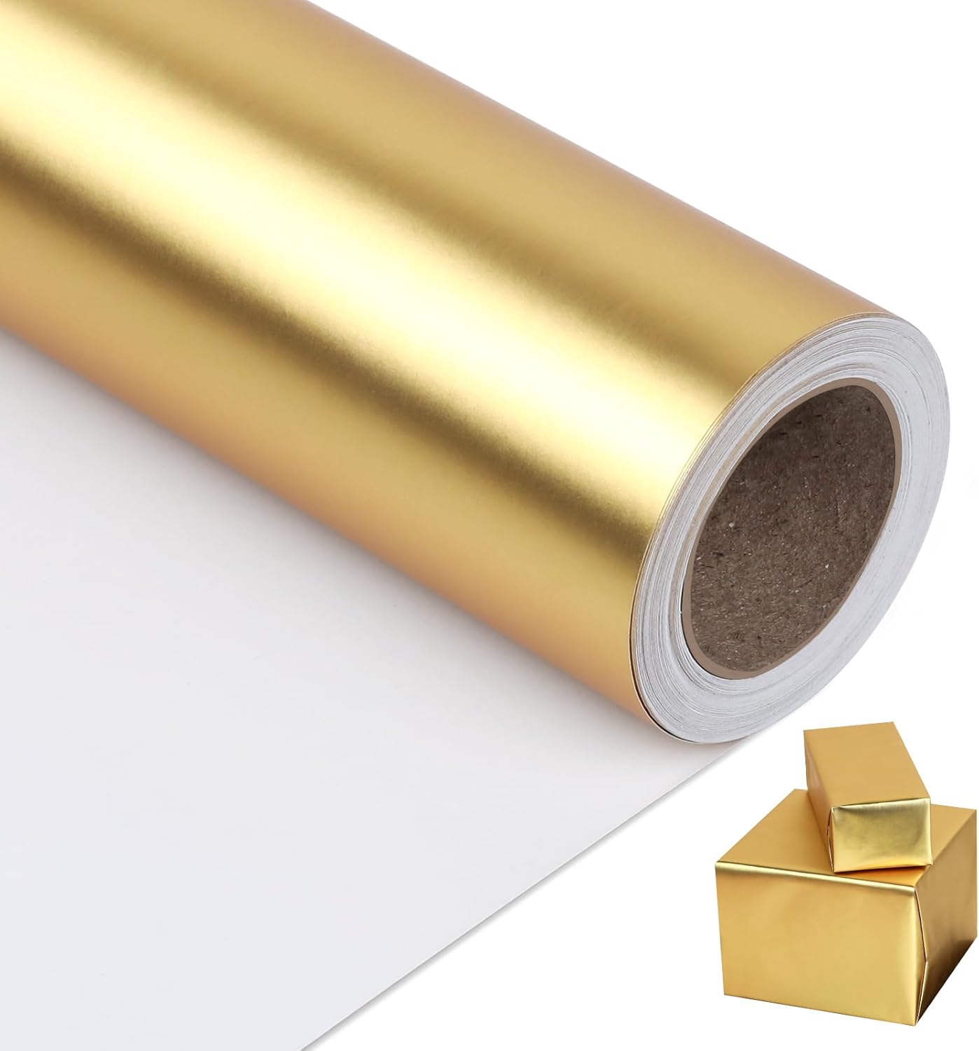 Amazon.com: NESCCI Matte Metal Gold Wrapping Paper,Solid Color Paper ...