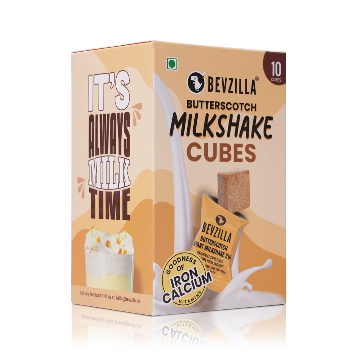 Buy Bevzilla Butterscotch Instant Milkshake 10 Cubes Pack with Date ...