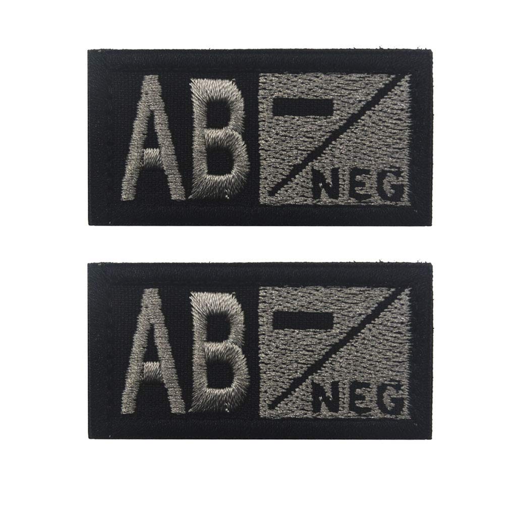 Blood Type Ab Negative Neg Tactical Morale Patch Embroidered Military ...
