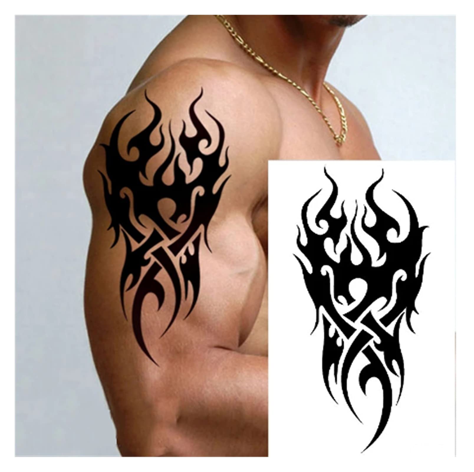 Lotus Flame Tattoos Flame Bowknot Herbal Waterproof Semi Permanent