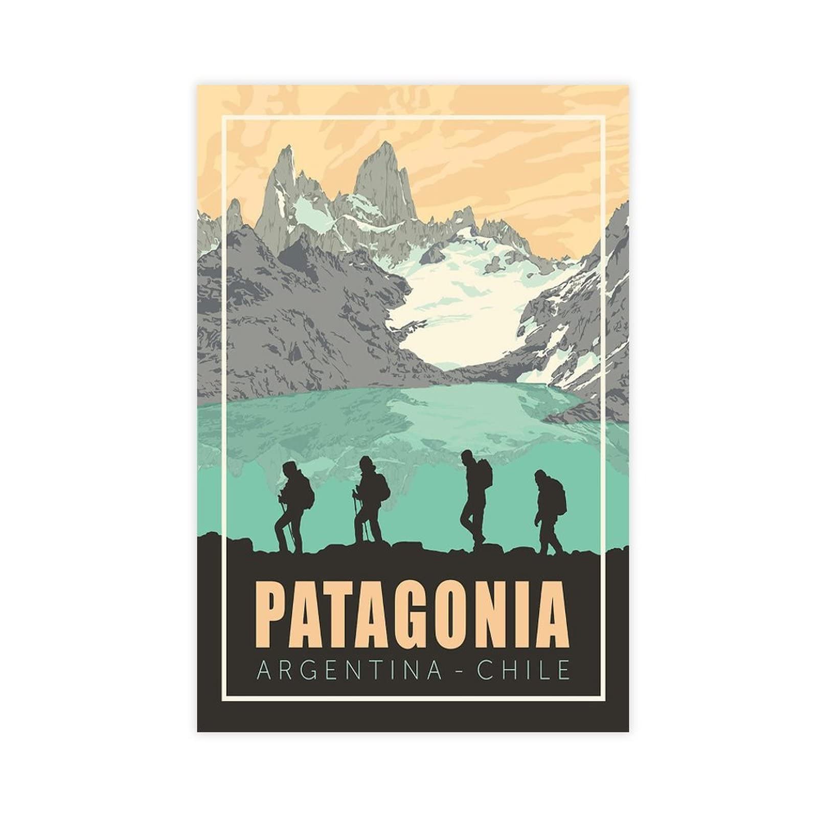 Amazon.com: Patagonia Argentina Chile - Vintage Travel Poster Canvas ...