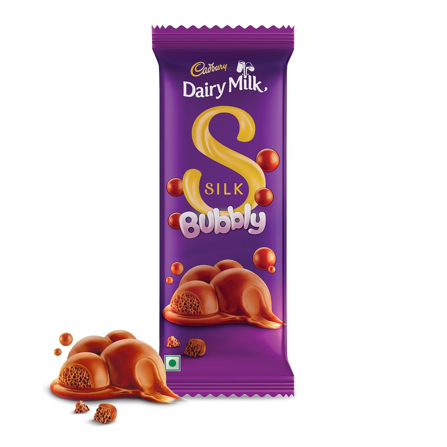 Cadbury Dairy Milk Silk Bubbly Chocolate Bar, 50 Gram : Amazon.in ...