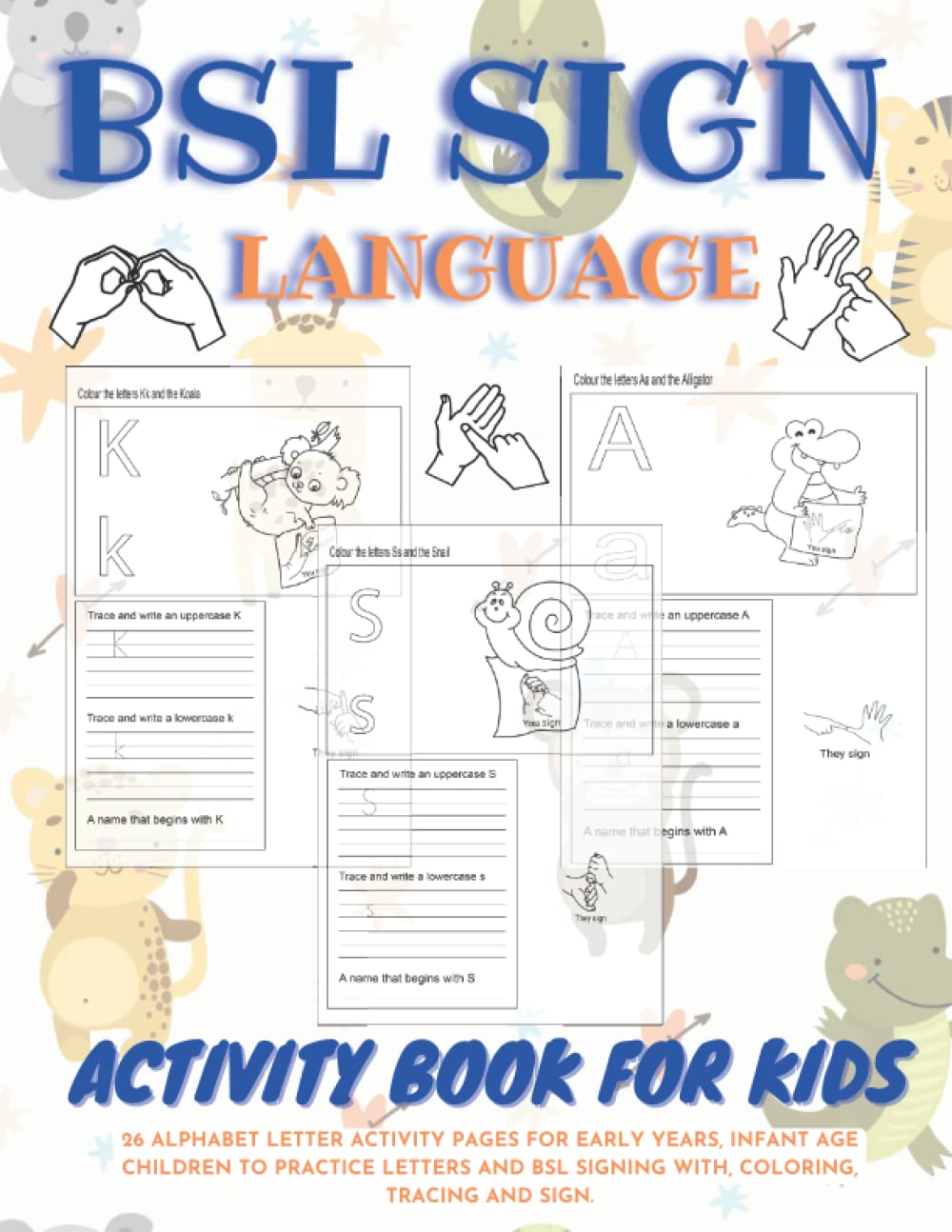 BSL Activity book for children: British sign language tracing, coloring ...