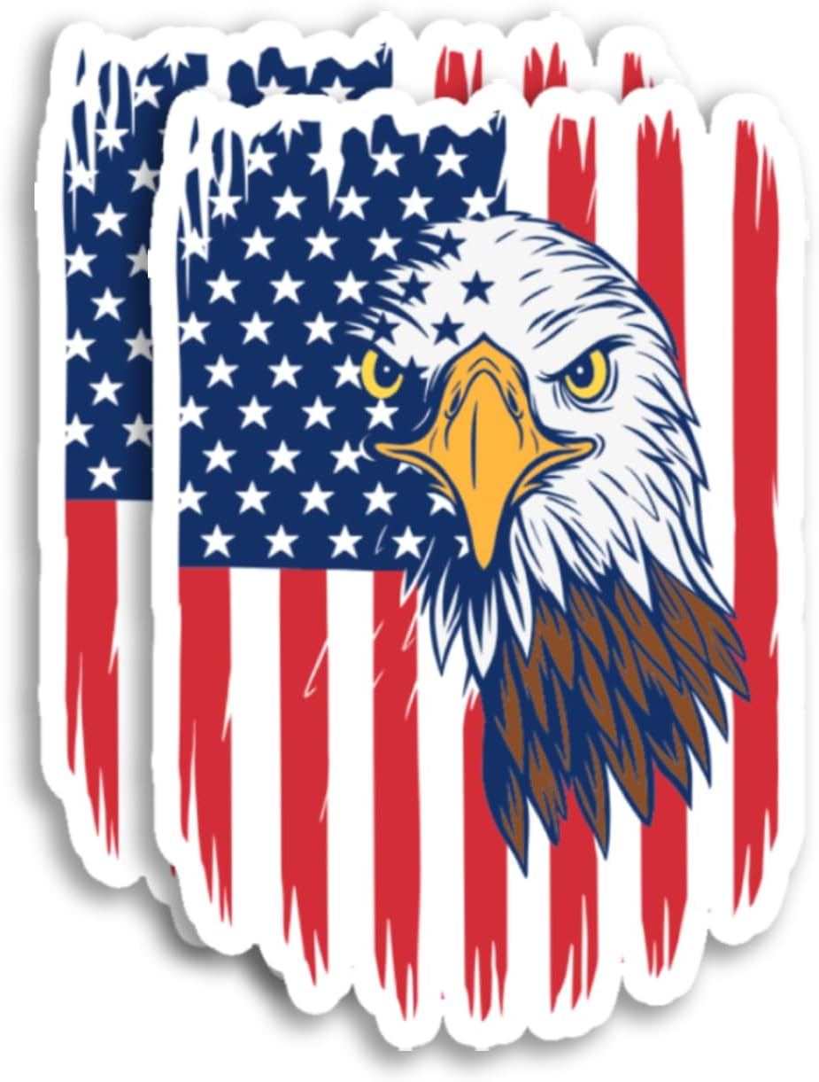 Amazon.com - Sticky Expressions | Bald Eagle Stickers (2pcs) - Strong ...