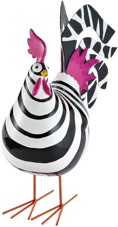 Amazon.com: Department 56 LG Zebra Print Rooster Figurine : Home & Kitchen