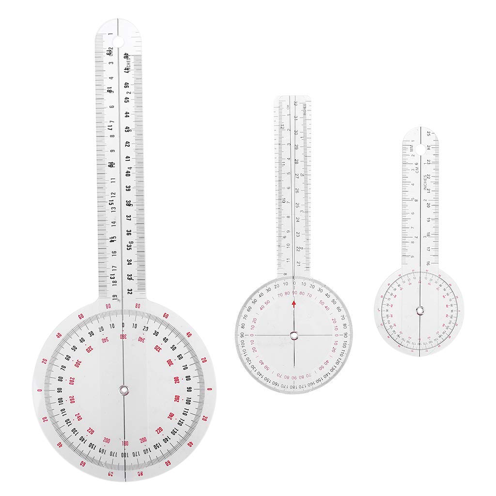 Amazon.co.jp: Meipai 3ピース/セット Physio ゴニオメーター 角度分度器 インチ 定規 ジョイント ベンド ...