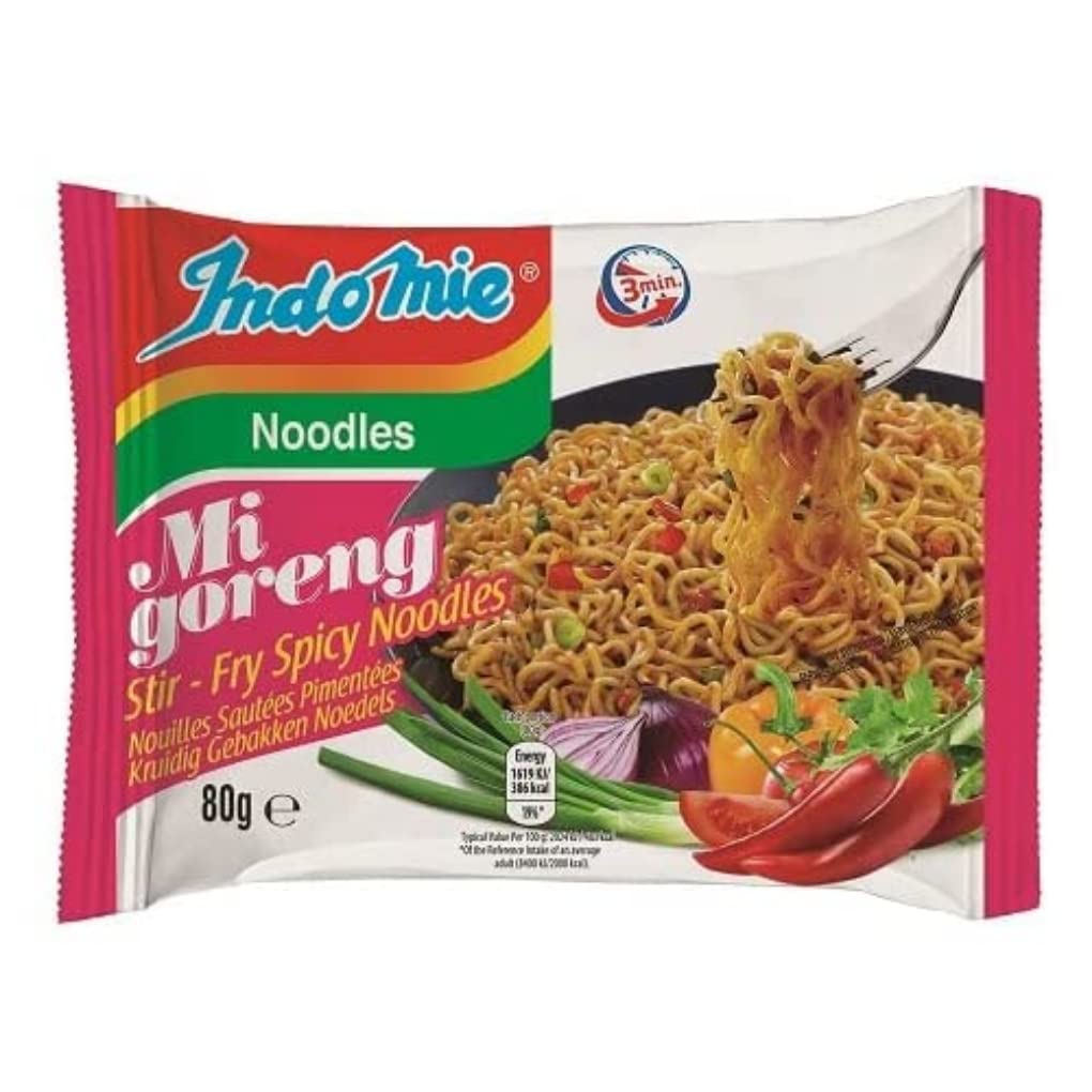 Amazon.com: Indomie Mi Goreng Instant Noodles, Halal Certified, Hot ...