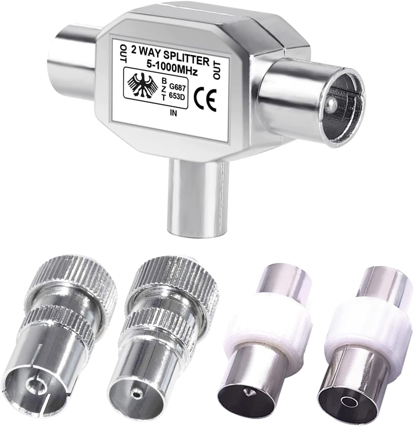2-Way TV Aerial Splitter, IP70 5-1000MHz Coaxial Cable TV Aerial ...