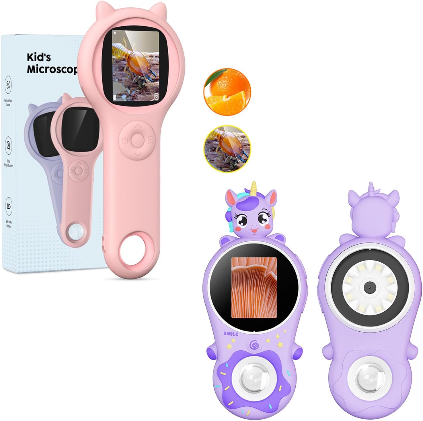 Amazon.com: Purple Kids Microscope-Mini Handheld Digital Toy Microscope ...