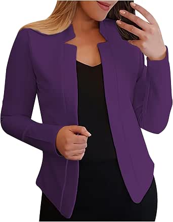 Chaquetas blazer para mujer, de moda con frente abierto, chamarra ...