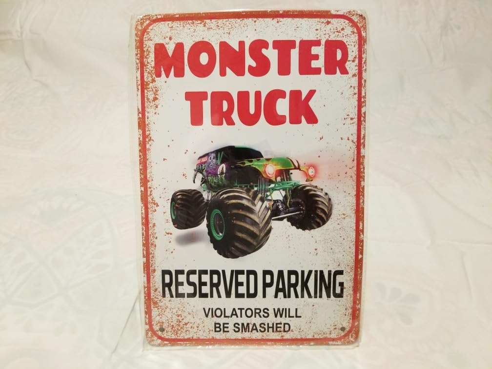 Amazon.com: DIMARONGTON Monster Truck Room Decor for Boys - 8x12 Tin ...