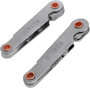 2pcs Stainless Steel Metric Thread 60+55 Degree Thread Measuring Gauge ...