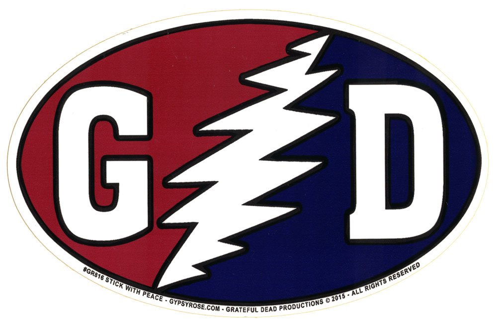 Amazon.com - Grateful Dead "GD" with Lightening Bolt - Bumper Sticker ...